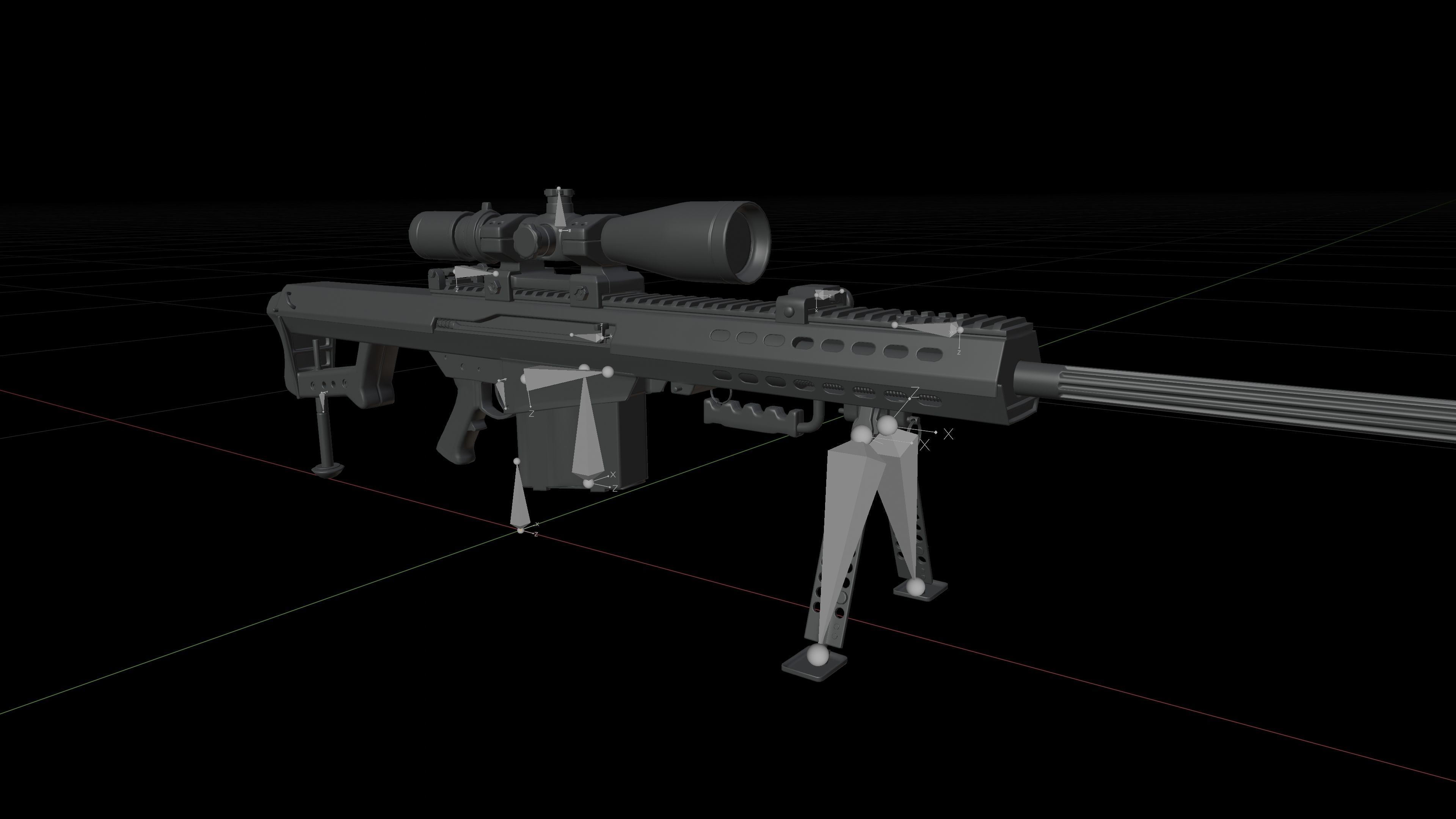 Sniper Rifle - Barrett M82A1 3D model animated rigged | CGTrader