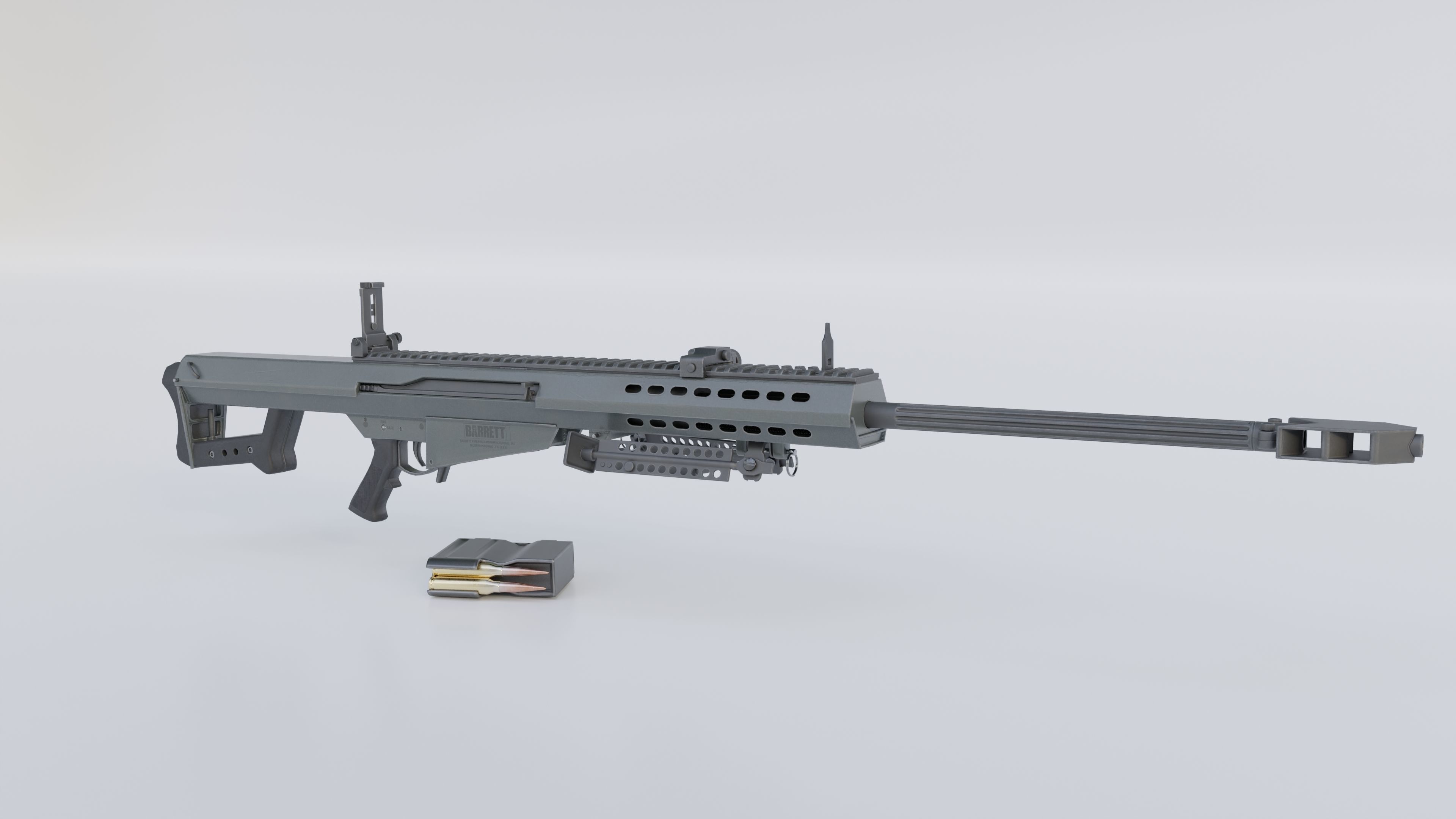 Sniper Rifle - Barrett M82A1 3D model animated rigged | CGTrader