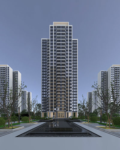 Appearance of modern high-rise residential buildings 3D model | CGTrader
