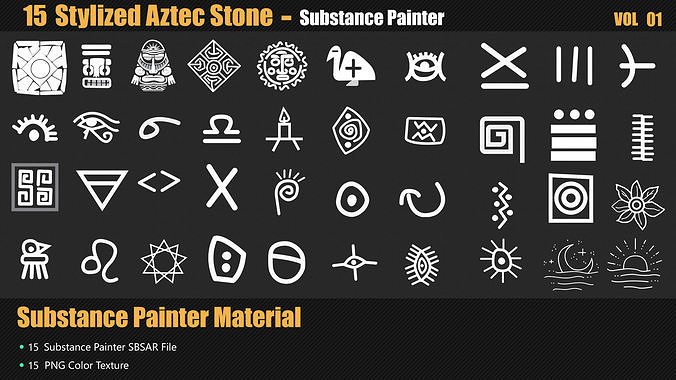 15 Stylized Aztec Stone Materials In Substance Painter Texture | CGTrader