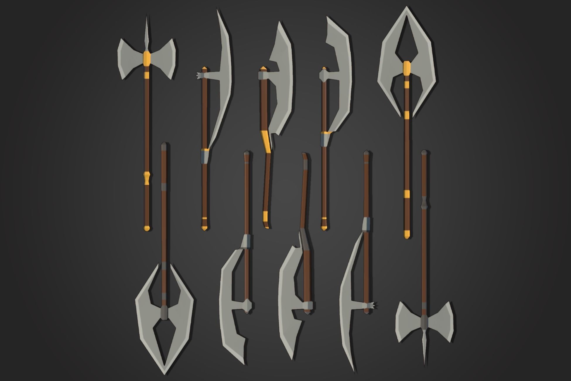 3D model Low Poly Axe Pack 1 VR / AR / low-poly | CGTrader