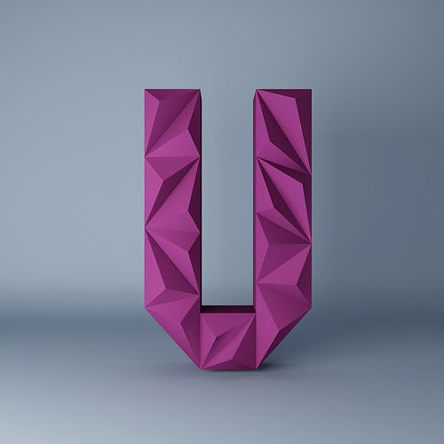3D model 3D letter Low poly origami geometric VR / AR / low-poly | CGTrader