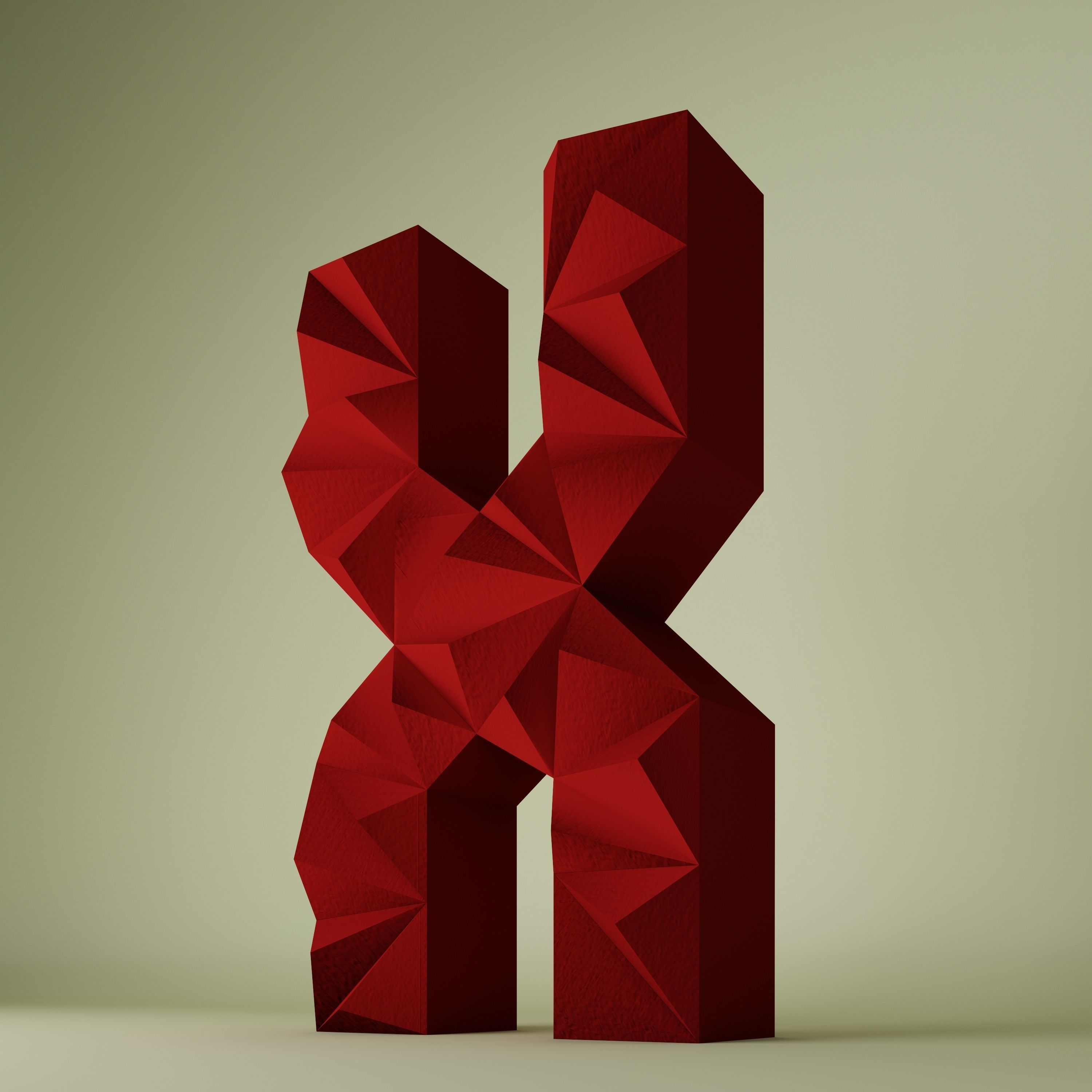 3D model 3D letter Low poly origami geometric VR / AR / low-poly | CGTrader