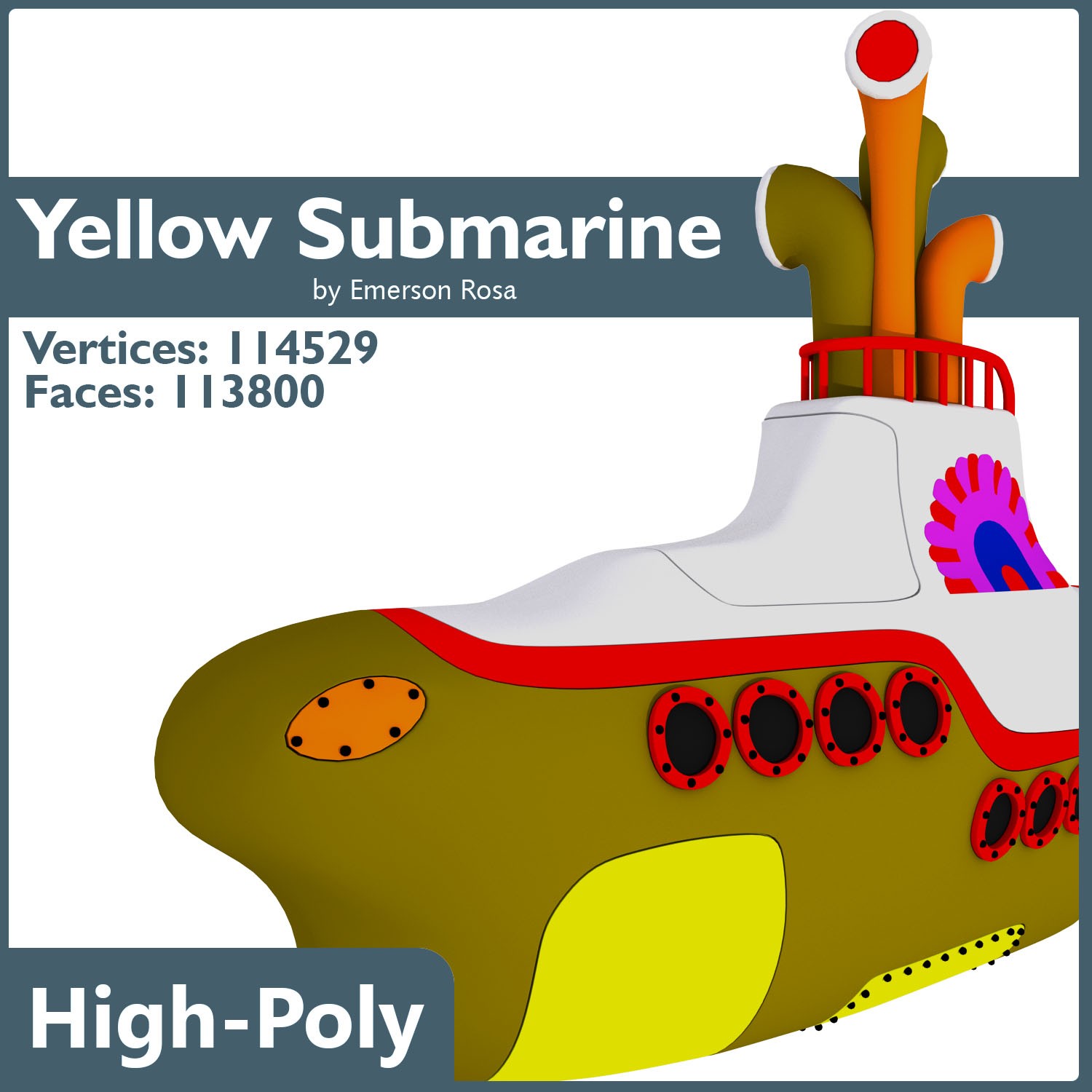 Yellow Submarine 3D model | CGTrader