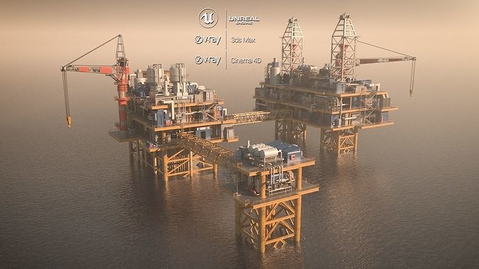 oil platform 3D model | CGTrader