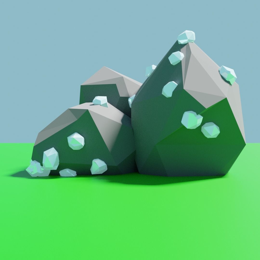 3D model 11 MODELS - Low-Poly Game Ready Diamond Ore VR / AR / low-poly ...