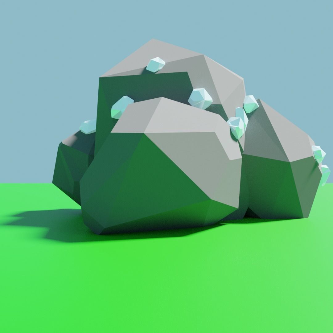 3D model 11 MODELS - Low-Poly Game Ready Diamond Ore VR / AR / low-poly ...