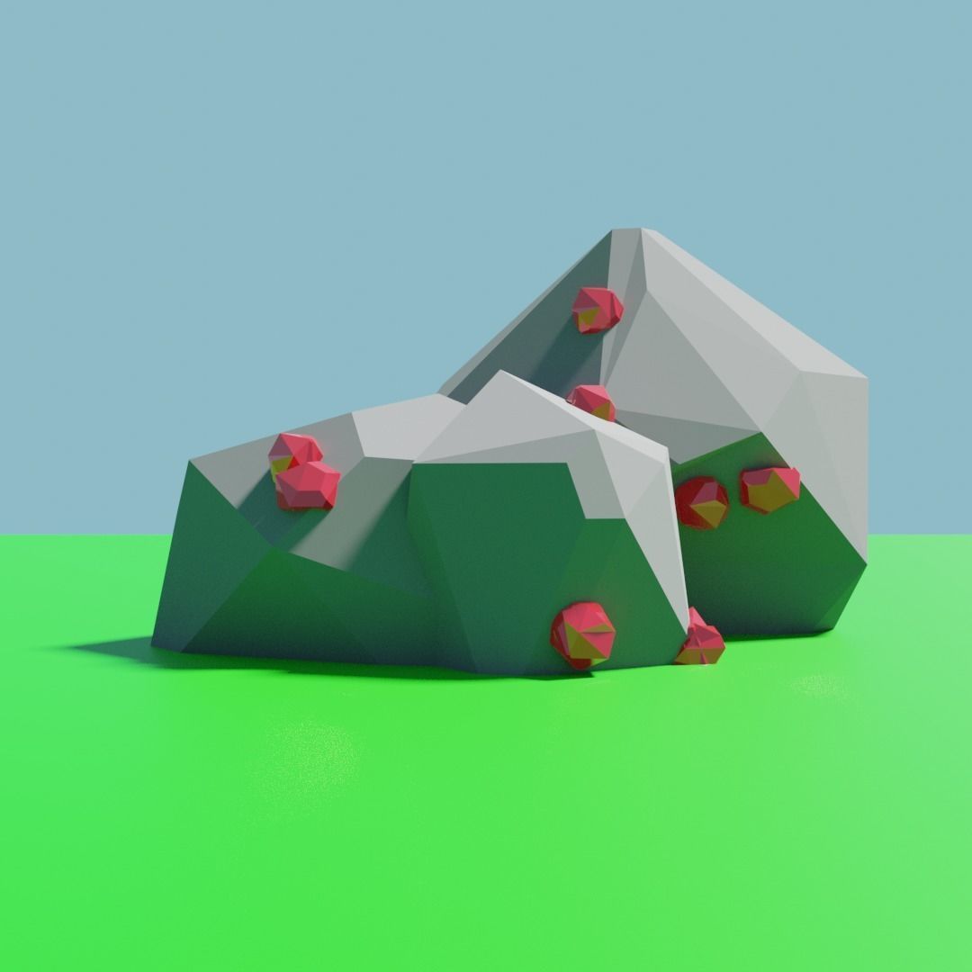 3D model 11 MODELS - Low-Poly Game Ready Ruby Ore VR / AR / low-poly ...