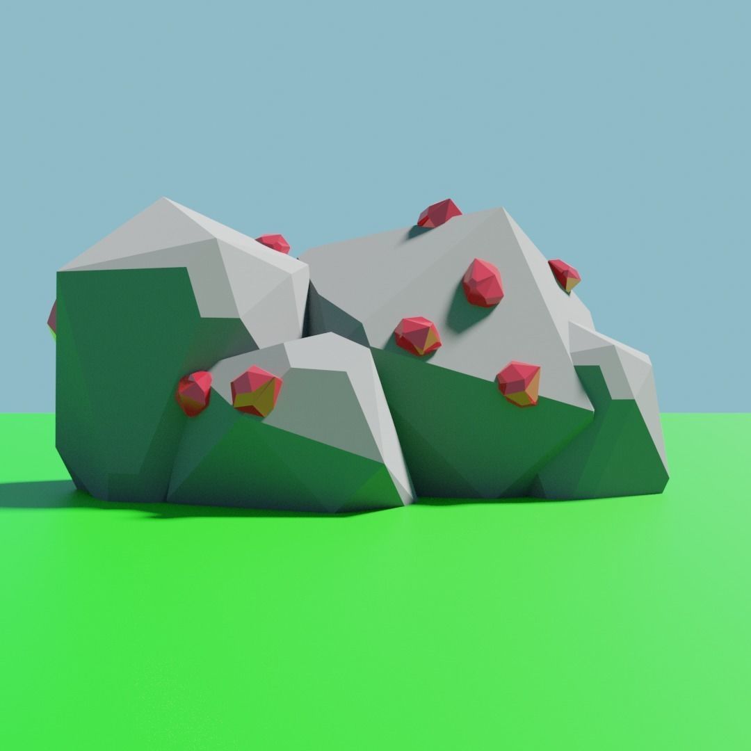 3D model 11 MODELS - Low-Poly Game Ready Ruby Ore VR / AR / low-poly ...