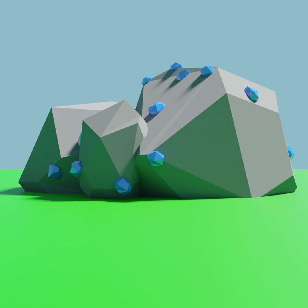 3D model 11 MODELS - Low-Poly Game Ready Sapphire Ore VR / AR / low ...