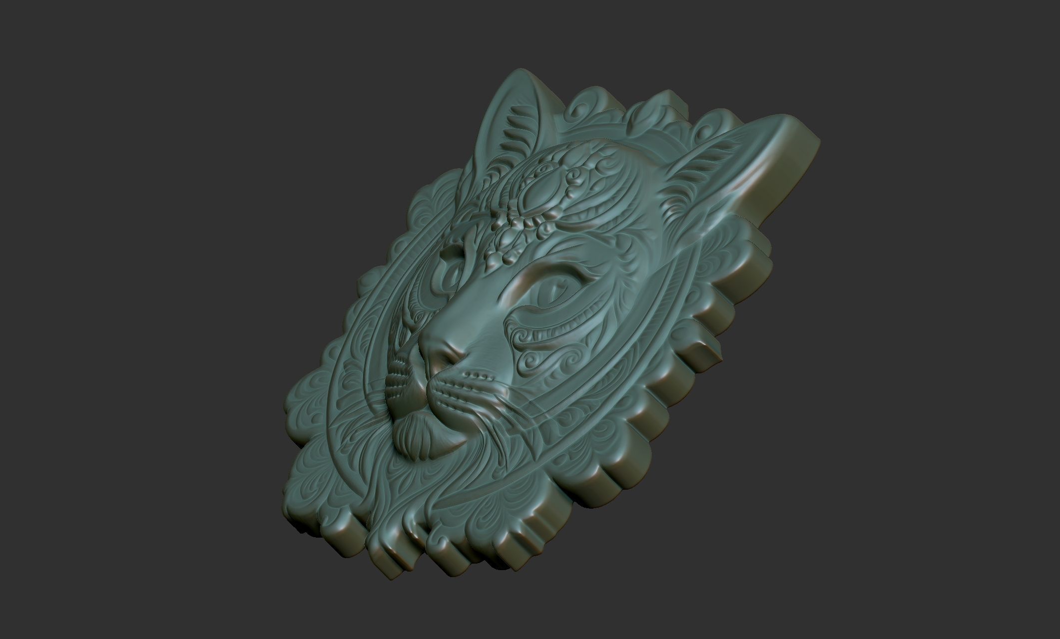 Cat Pendant Bas Relief 01 3D model 3D printable | CGTrader