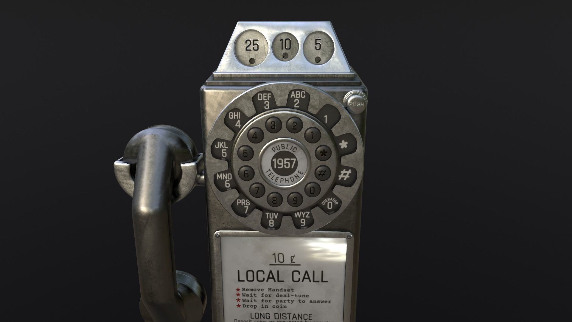 3D model CROSLEY Retro Pay Phone VR / AR / low-poly | CGTrader