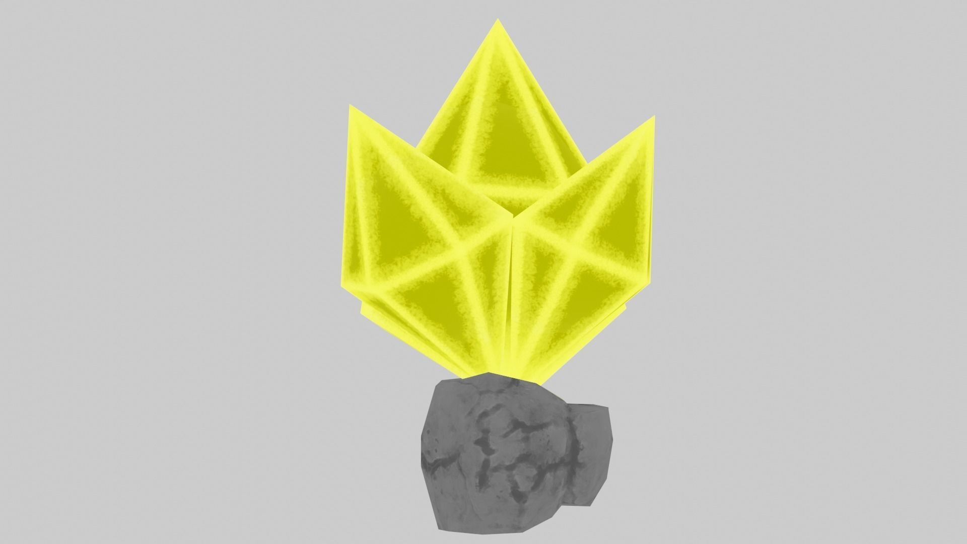 3D model Yellow Stylized Rock Crystal Cluster Version 4 VR / AR / low ...