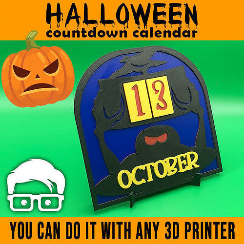 HALLOWEEN COUNTDOWN CALENDAR - HOME DECOR SCARY KIDS HORROR 3D model 3D ...