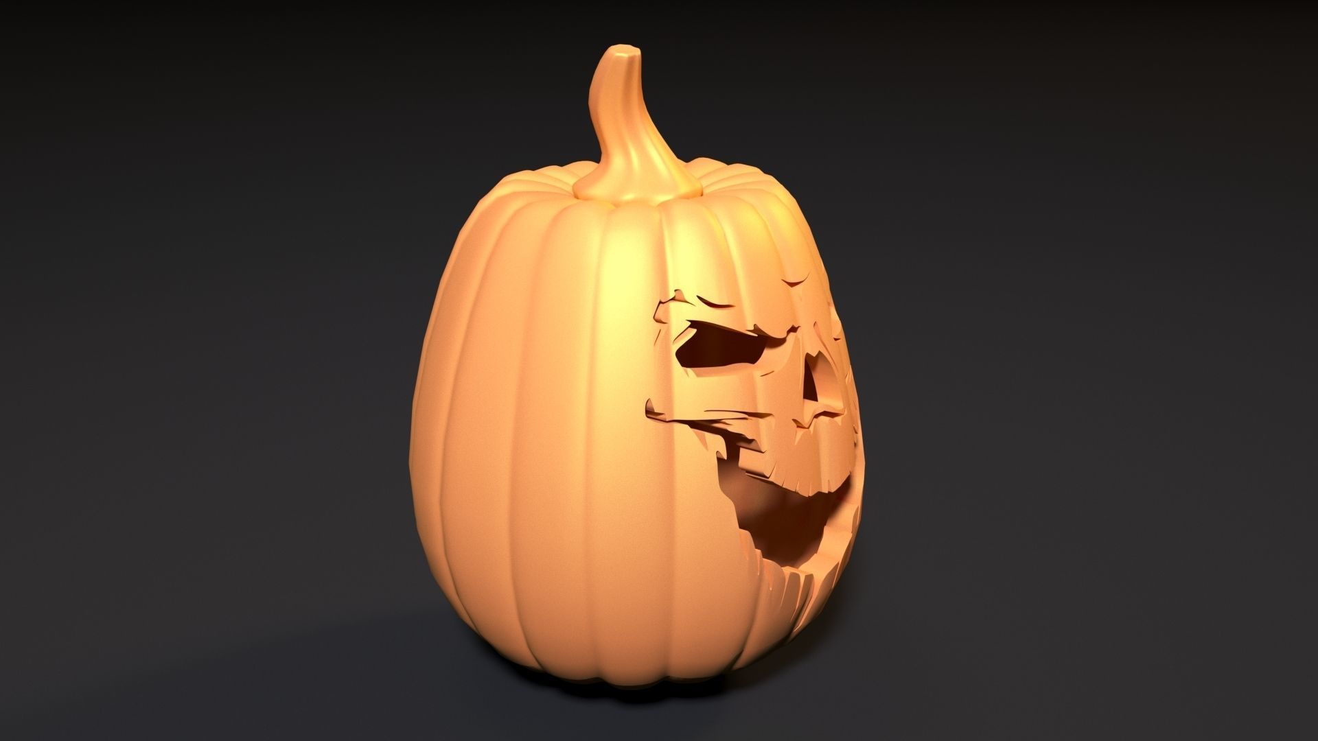 Scary halloween pumpkin 3D model 3D printable | CGTrader