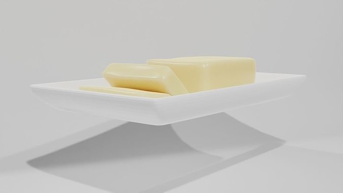 Sliced Butter on a Plate free 3D model | CGTrader
