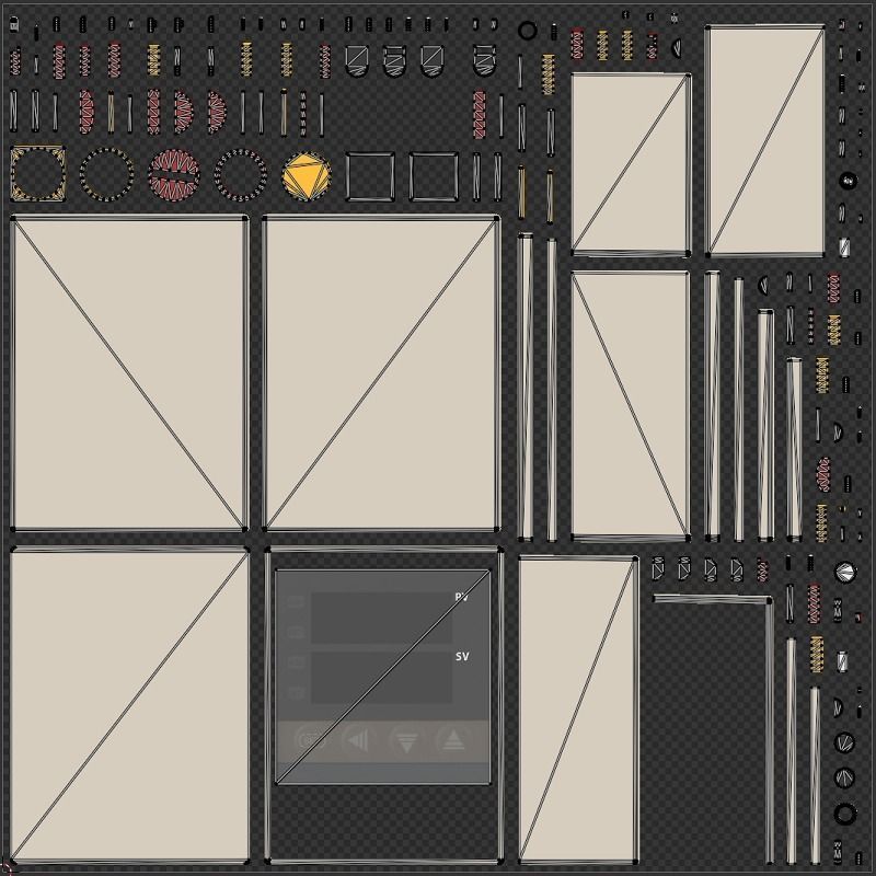 3D model Industrial temperature control Box with switches and PIDs ...