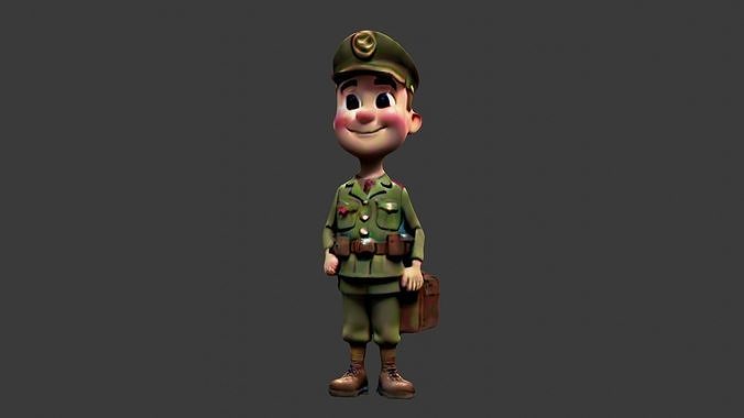 3D model Postman Soldier VR / AR / low-poly | CGTrader