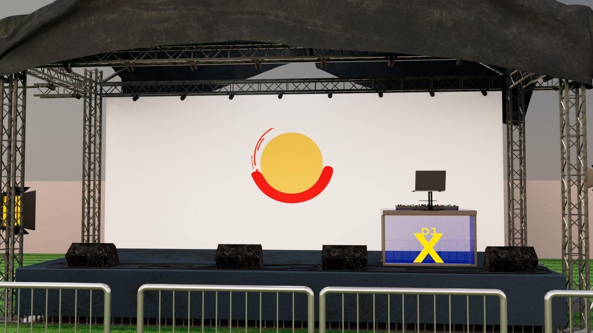 3D model Event Aluminium Stage and Park Design Low-poly 3D model VR ...