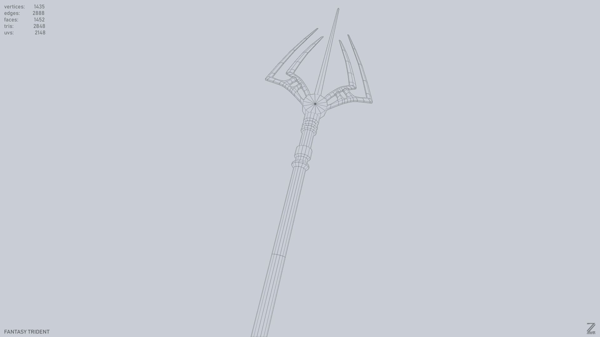 3D model Fantasy trident VR / AR / low-poly | CGTrader