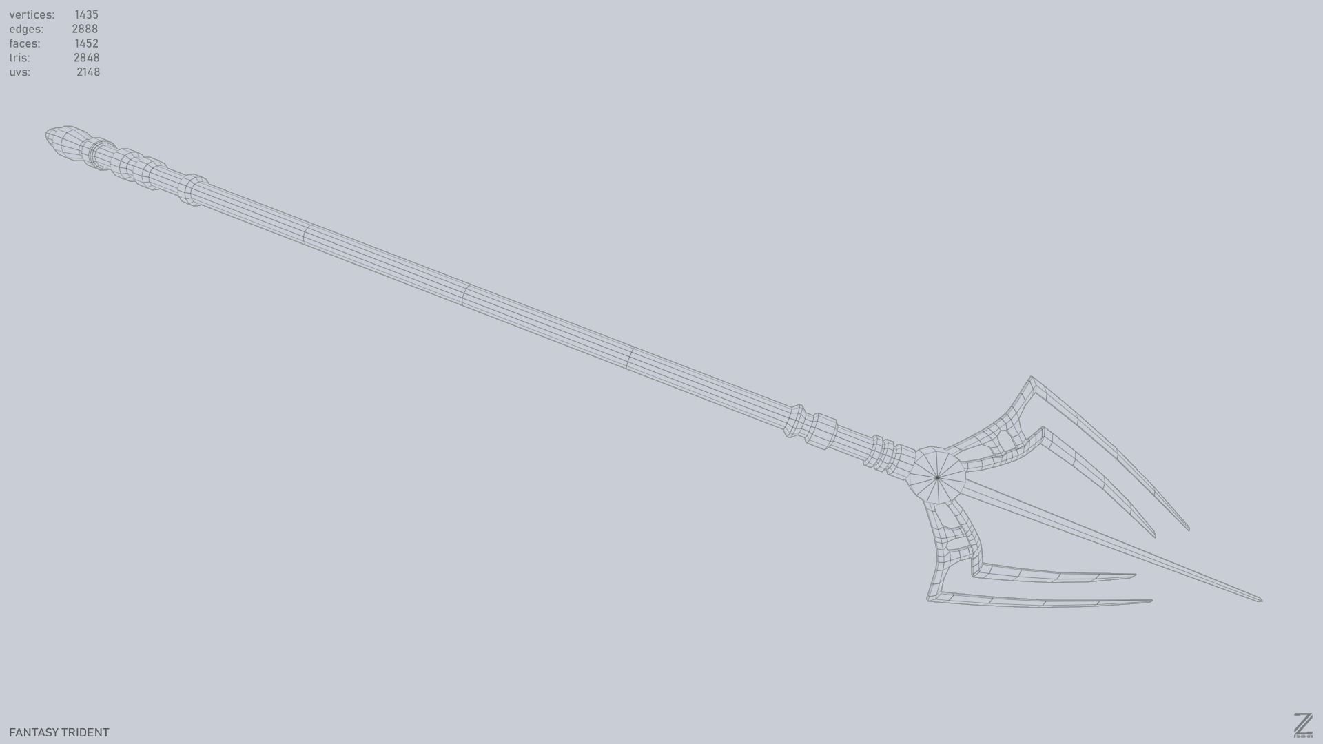 3D model Fantasy trident VR / AR / low-poly | CGTrader