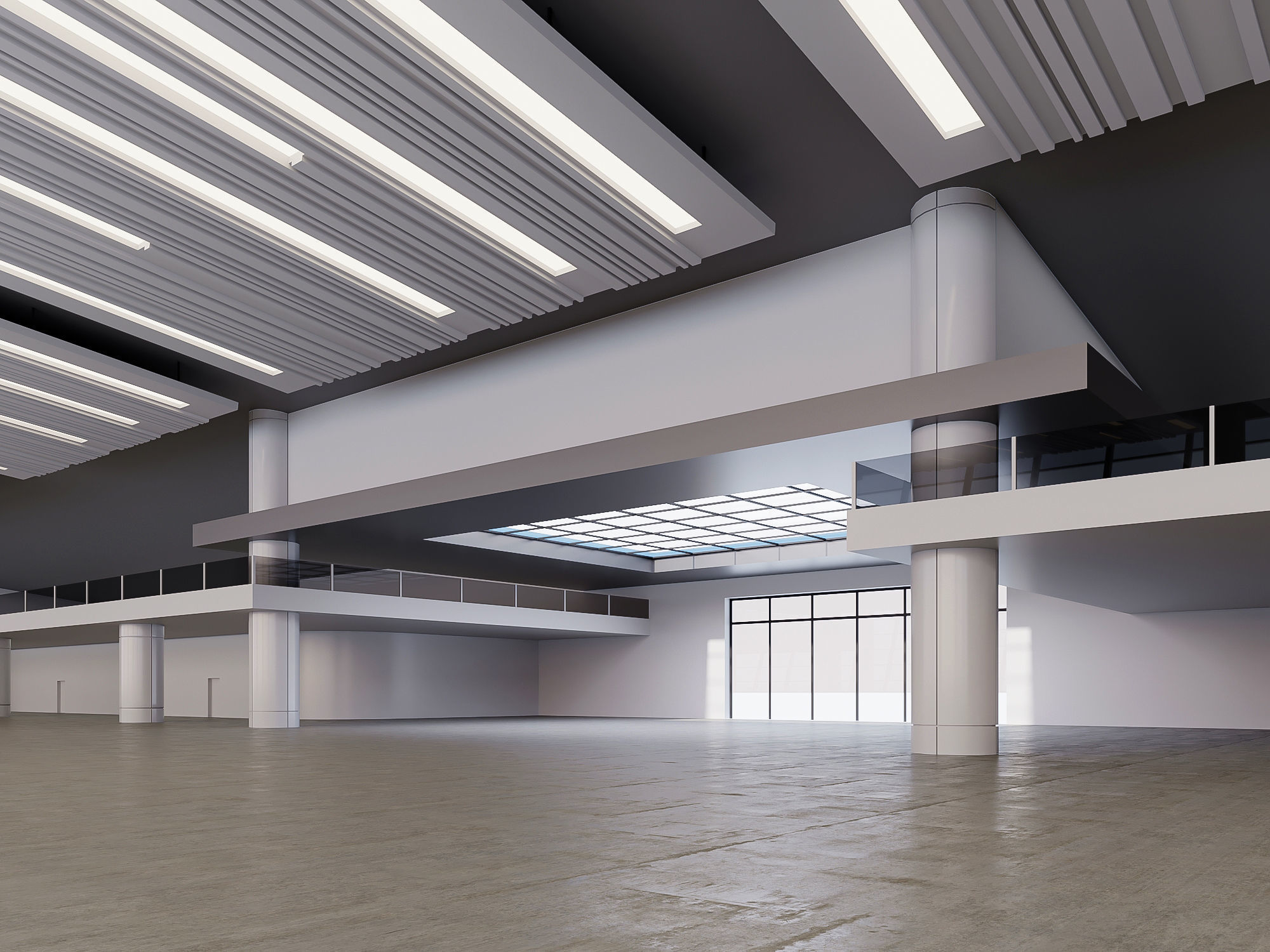 3D model lowpoly interior space hall 15 VR / AR / low-poly | CGTrader