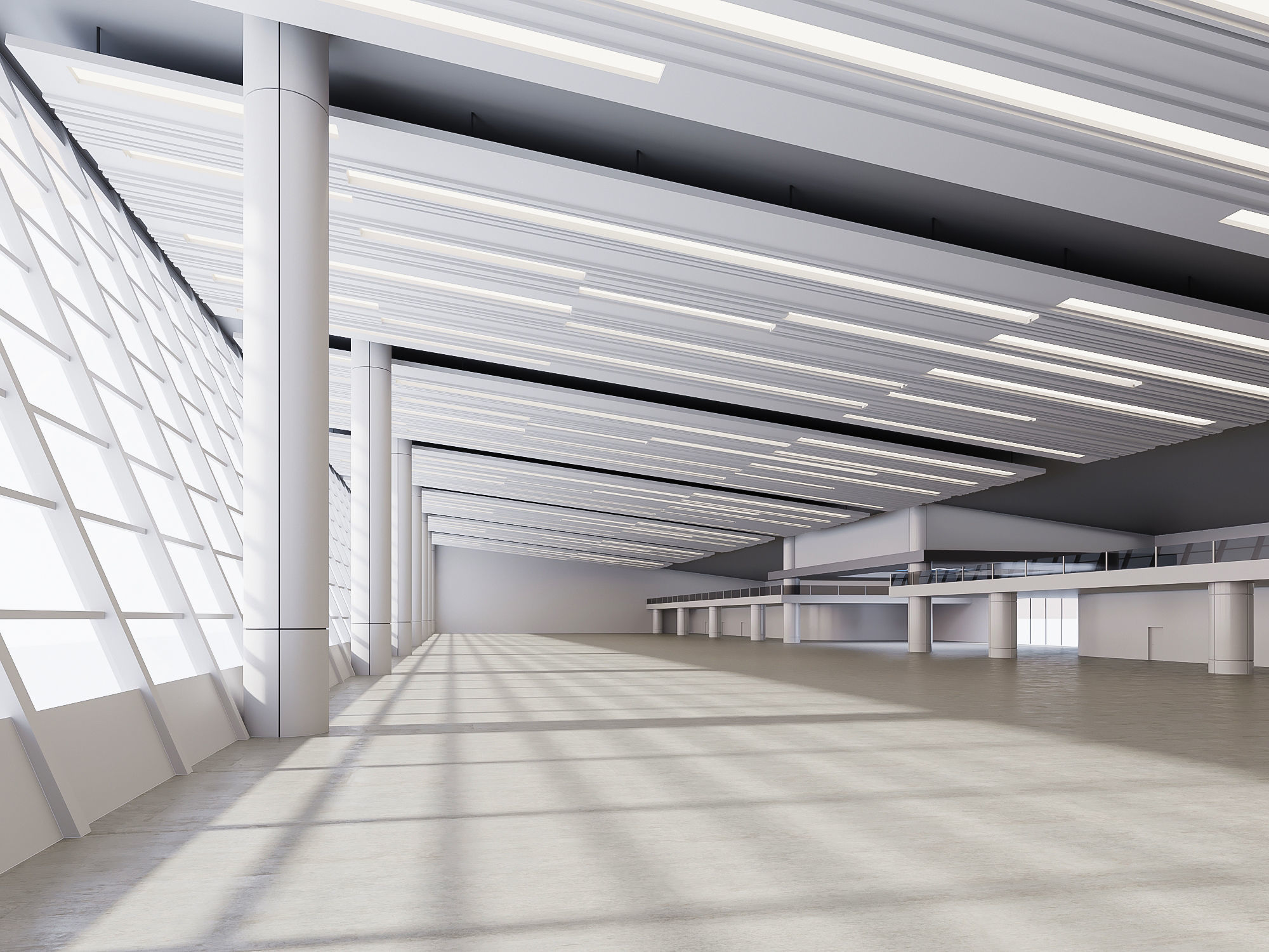 3D model lowpoly interior space hall 15 VR / AR / low-poly | CGTrader