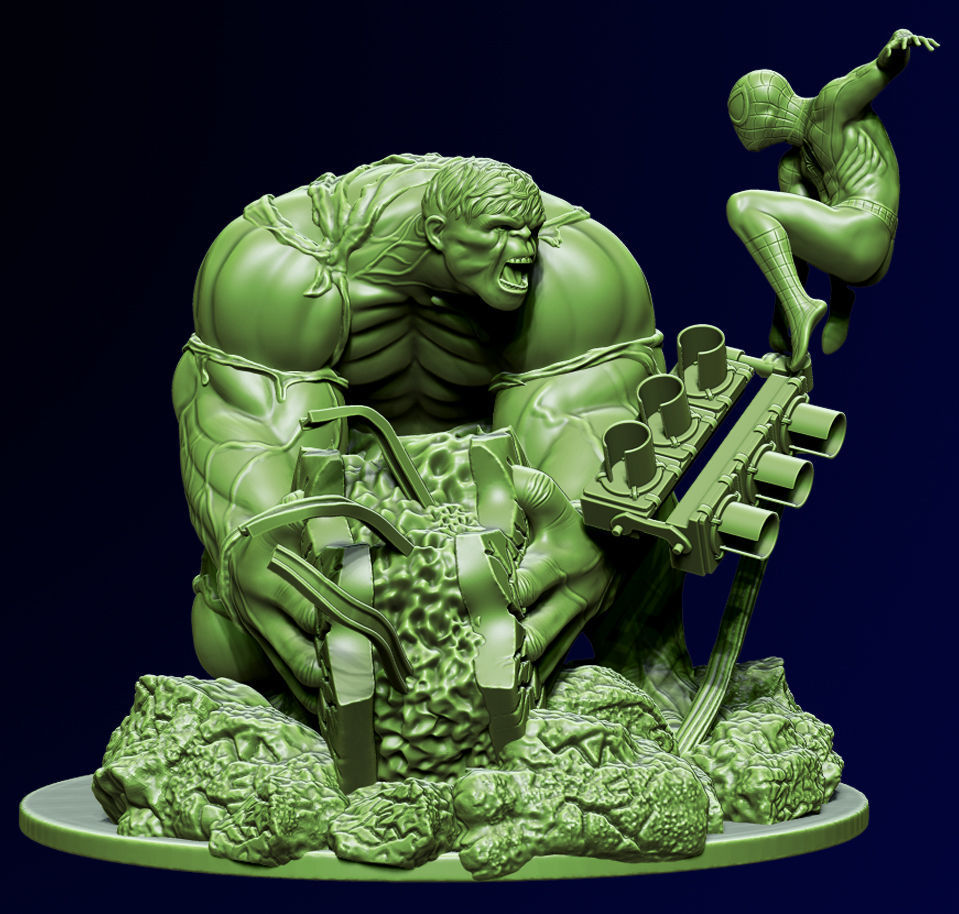 Hulk vs Spiderman 3D model 3D printable | CGTrader