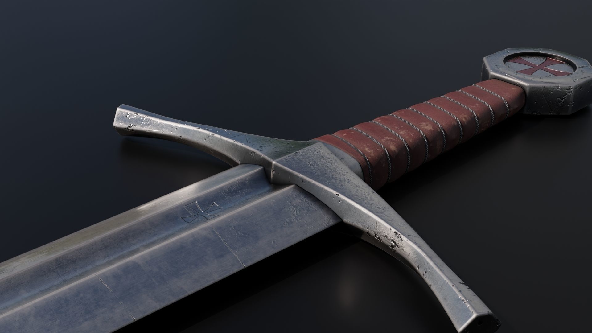 Templar Knight Sword 3D model | CGTrader