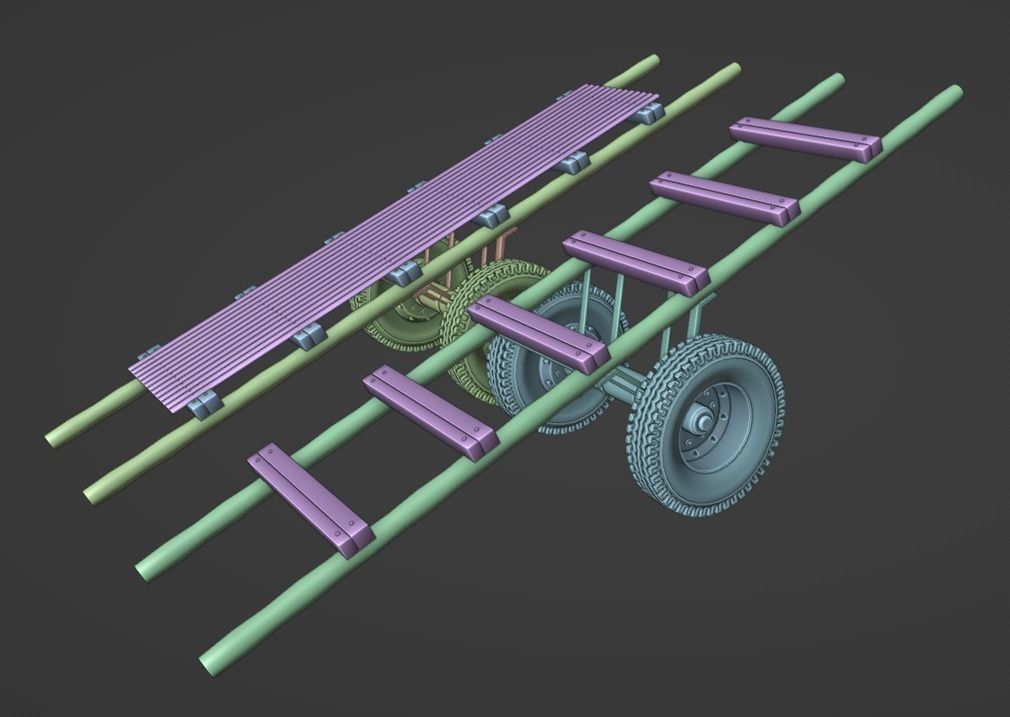 Push cart or Thela gari 3D model | CGTrader
