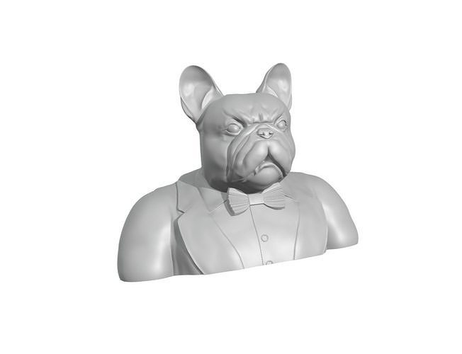 Gentleman French Bulldog half body with protruding tooth 3D model 3D ...