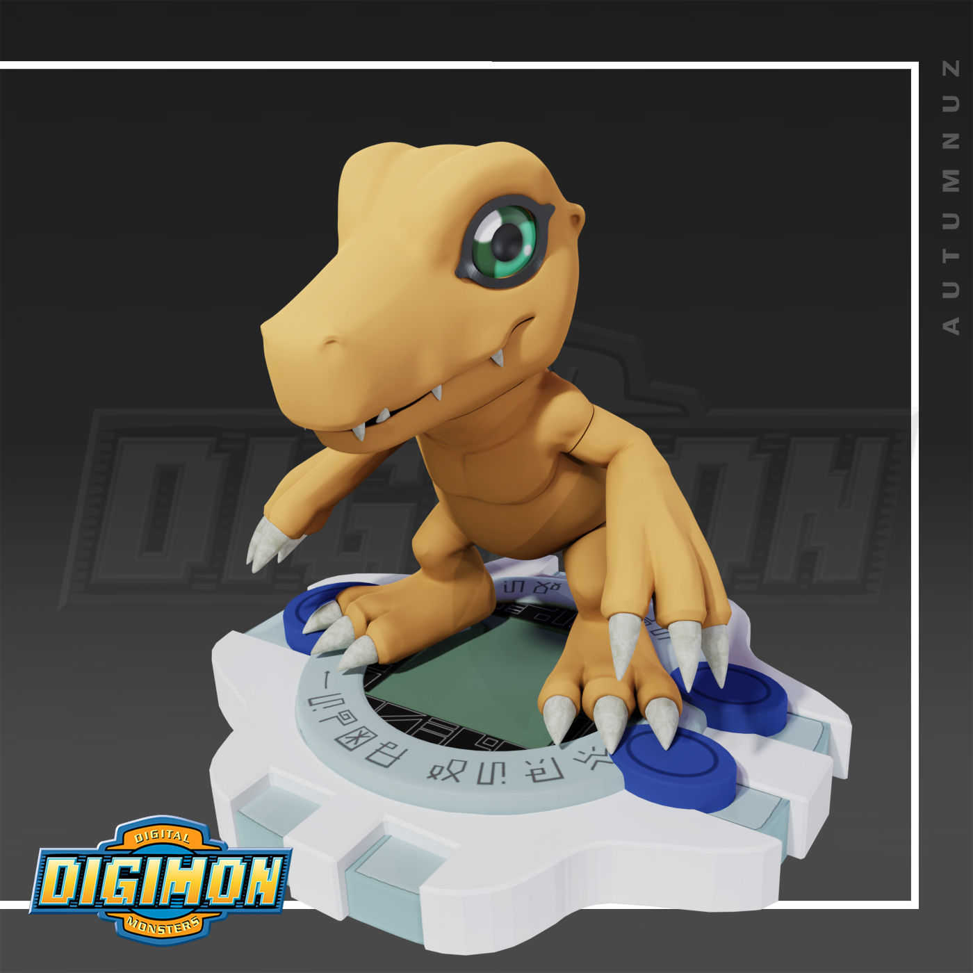 AGUMON DIGIMON SET x3 3D model 3D printable | CGTrader