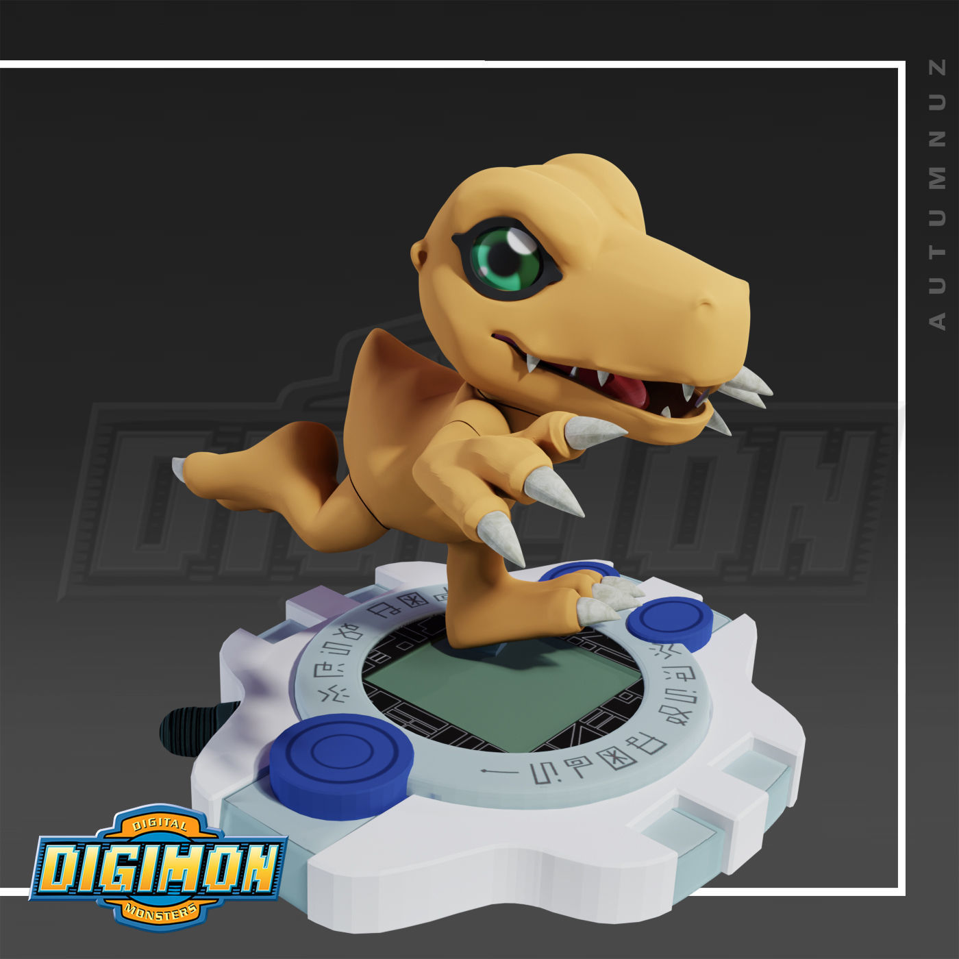 AGUMON DIGIMON SET x3 3D model 3D printable | CGTrader