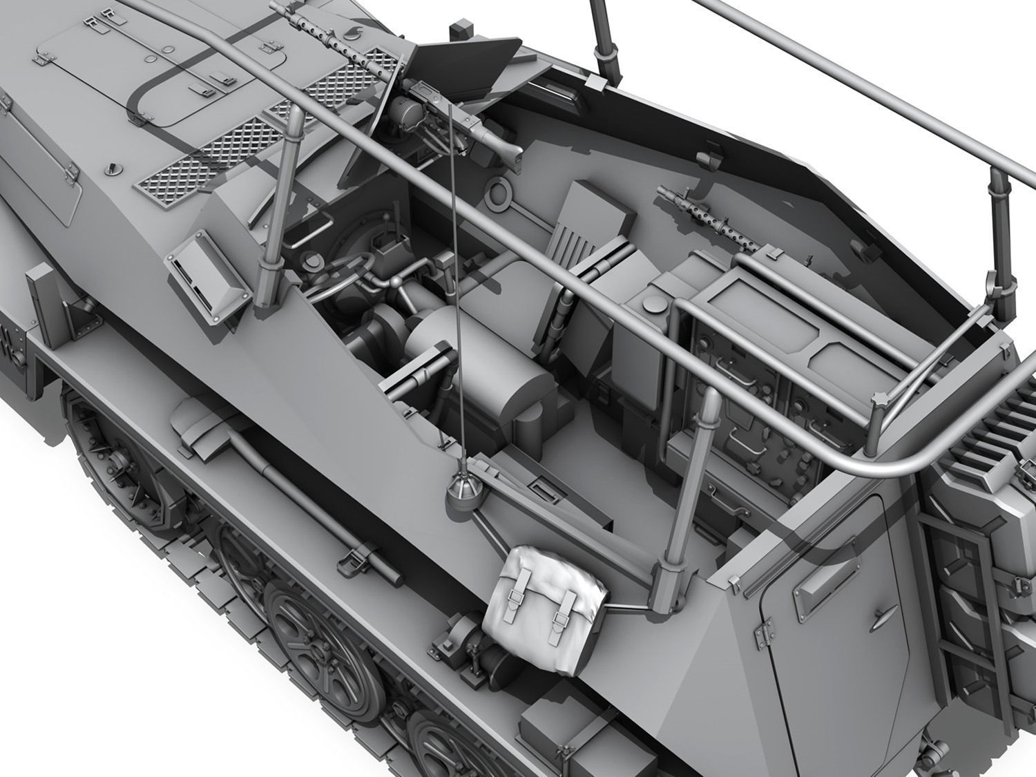 SD KFZ 250 3 - Half-track Command Version 3D model | CGTrader