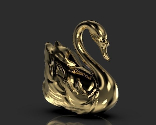 Stylized Swan 3D 3D model 3D printable | CGTrader