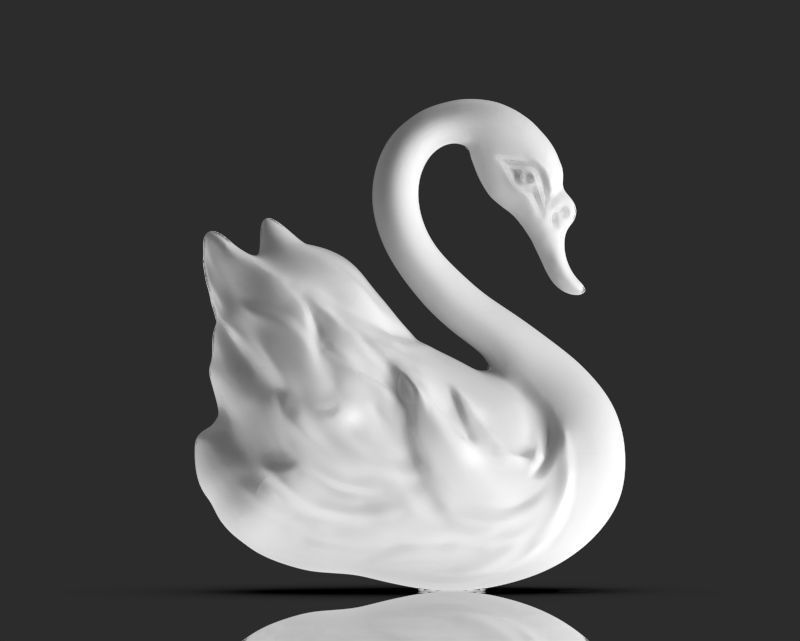 Stylized Swan 3D 3D model 3D printable | CGTrader
