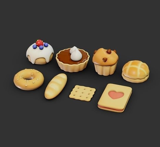 3D model Pastries VR / AR / low-poly | CGTrader
