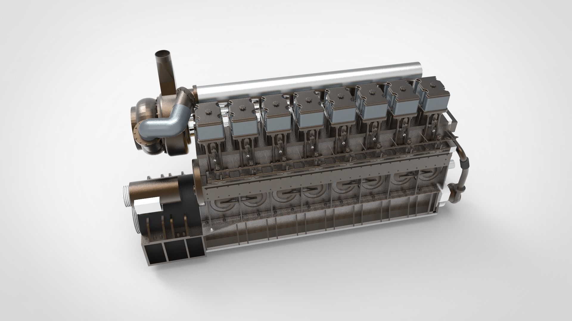 Diesel Engine ship and industry 3D model | CGTrader