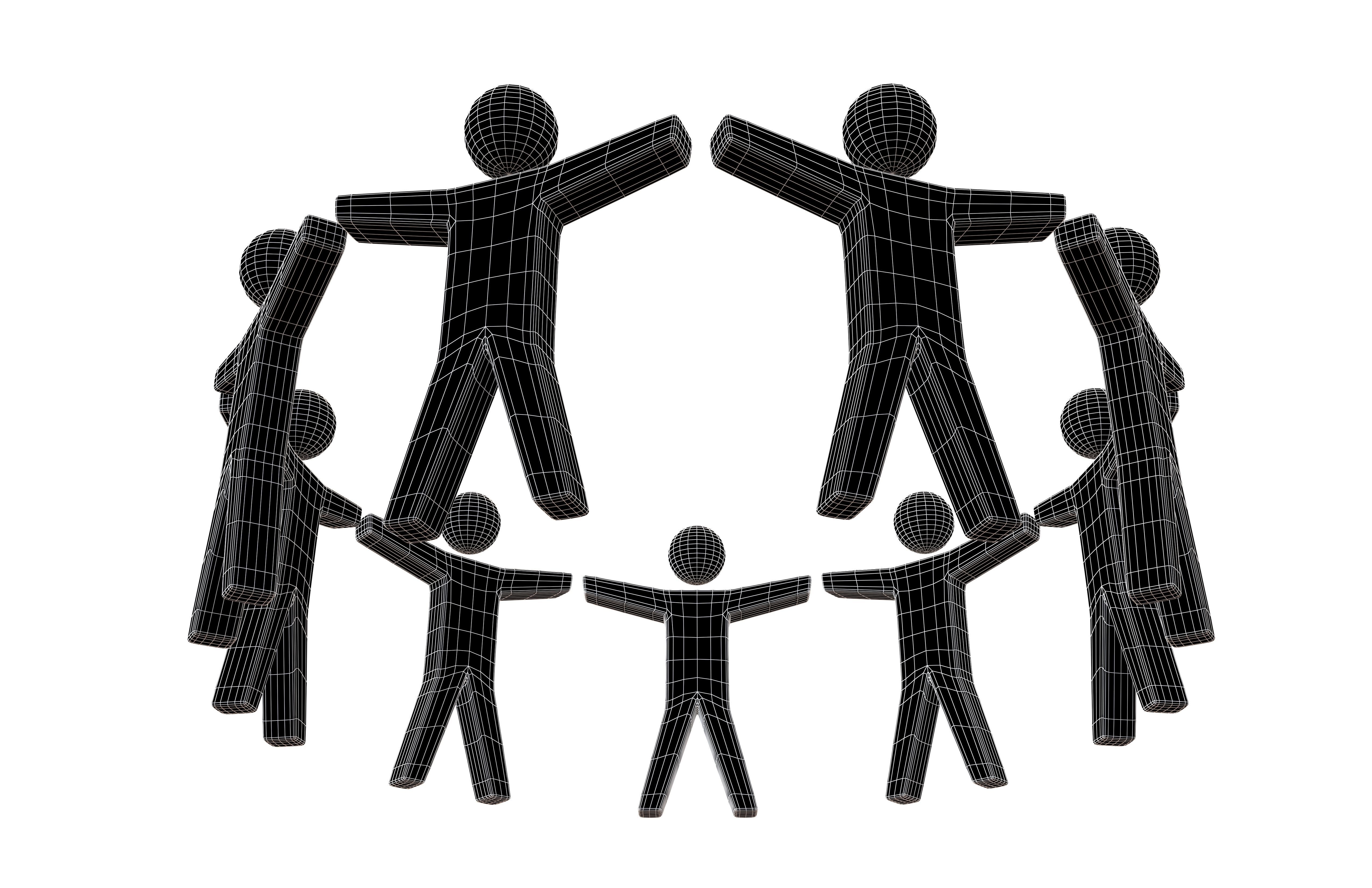 3D model Circle of People Symbol V1 001 VR / AR / low-poly | CGTrader