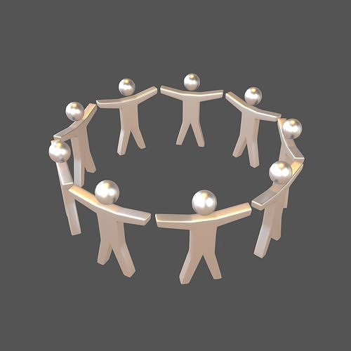 3D model Circle of People Symbol V1 005 VR / AR / low-poly | CGTrader