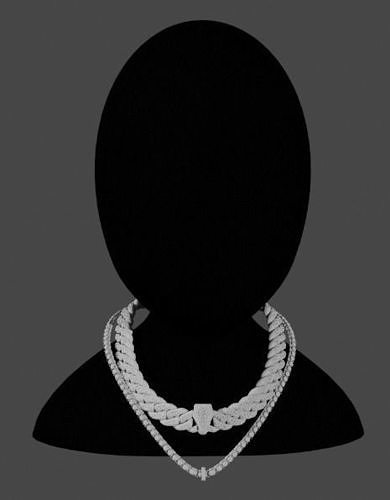 3D model A masterpiece of metal Cuban chain VR / AR / low-poly | CGTrader