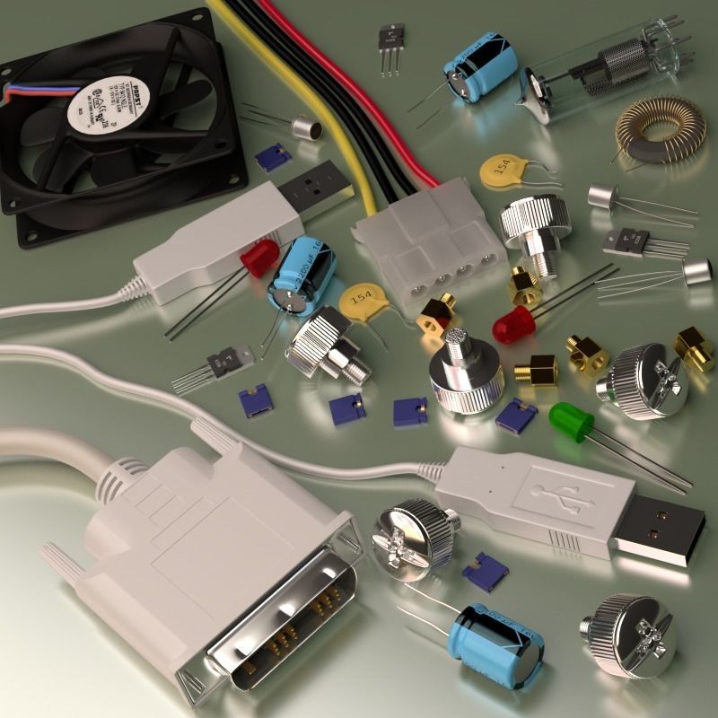 electronic components 3D model rigged | CGTrader