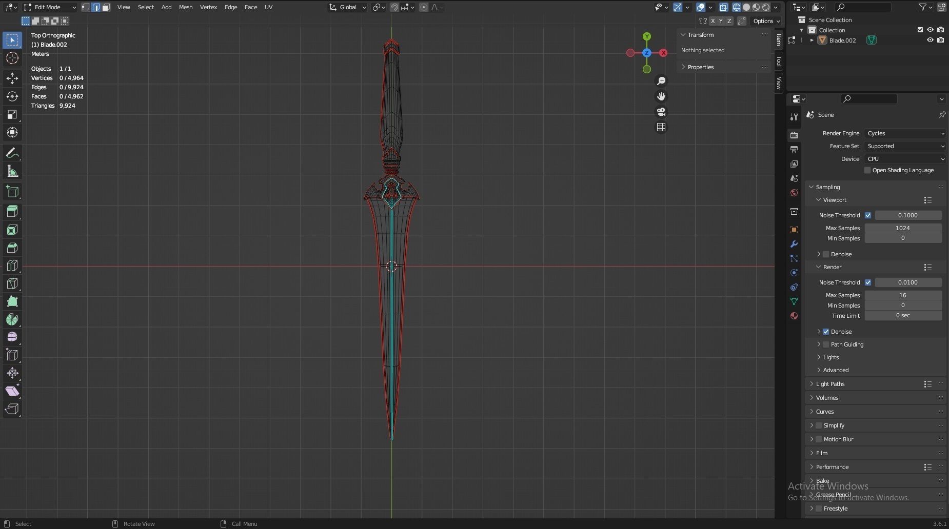 3D model Edge of night Dagger VR / AR / low-poly | CGTrader