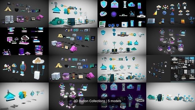 3D Button Collections VR / AR / low-poly | CGTrader