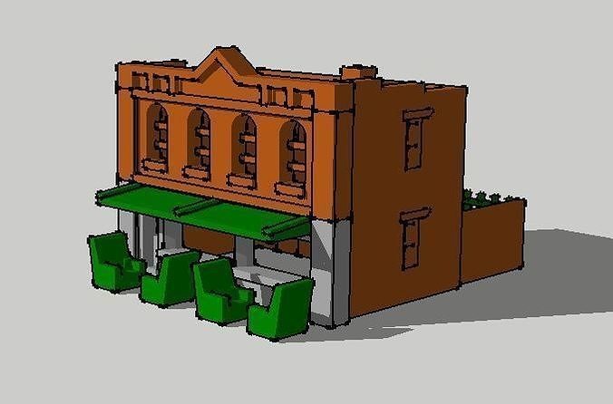 City Building Shop Cafe by Outland Models 3D Printable 3D model 3D ...