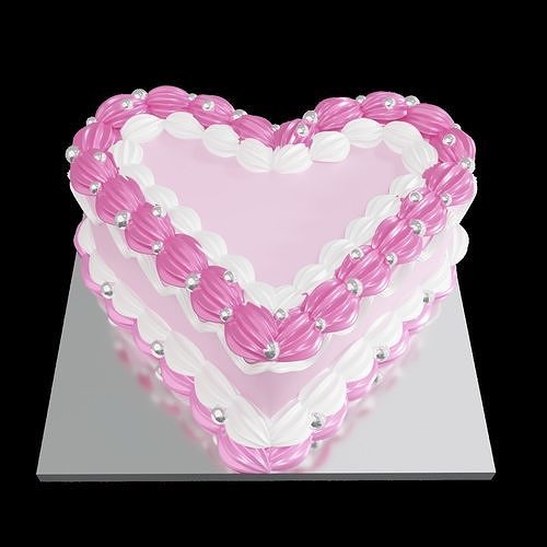 Vintage Heart Cake 3D model | CGTrader