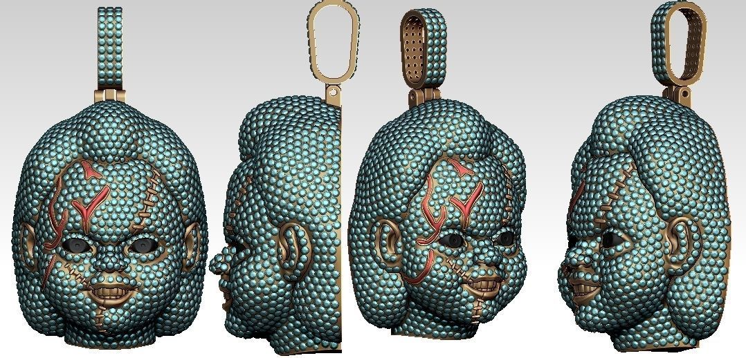 Chucky Face Diamond 3D model 3D printable | CGTrader