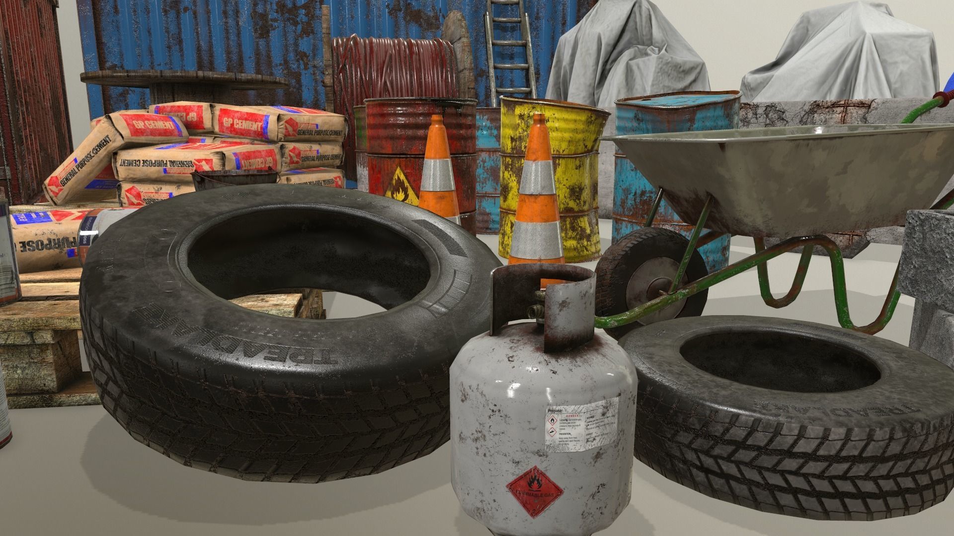 3D model Construction - Building Site - Warehouse - Game Ready Prop ...