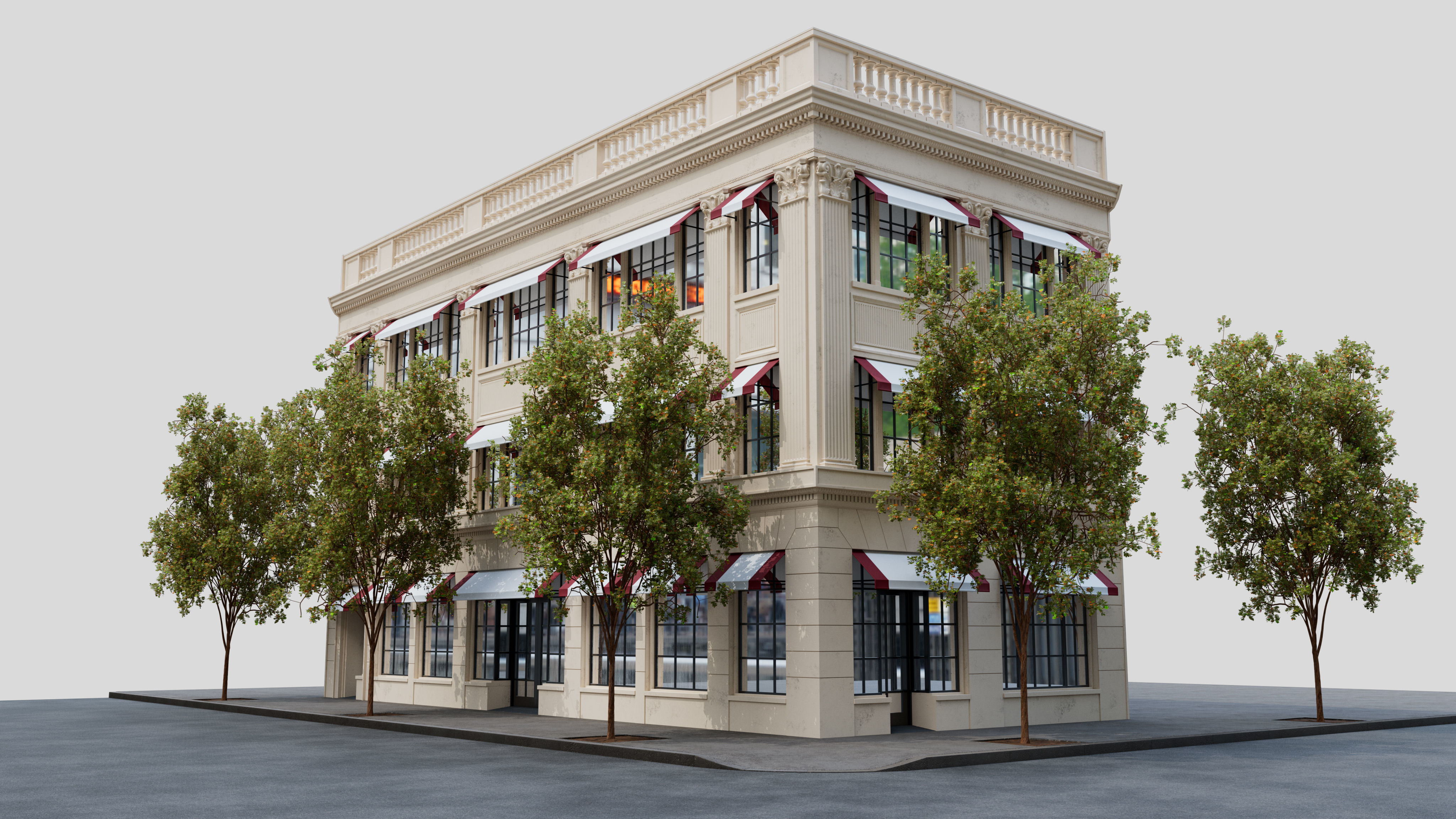 Classic Restaurant or Shop Building 3D model | CGTrader