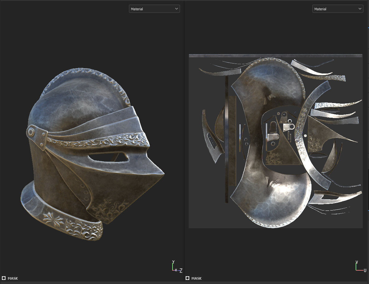 Medieval Knight Helmet 3D model | CGTrader
